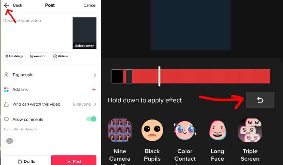 How To Remove A Filter Or Effect From Tiktok Video 2022 